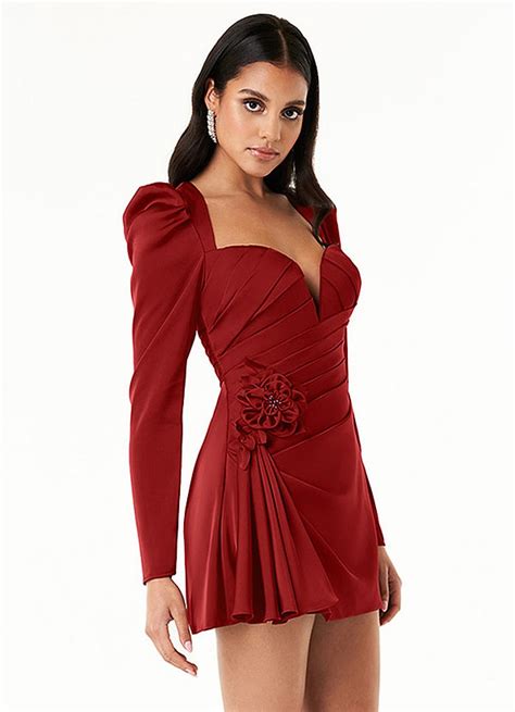 Cyndi Ruby Red Mini Dress Azazie