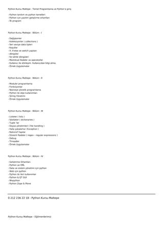 Python Kursu Maltepe PDF