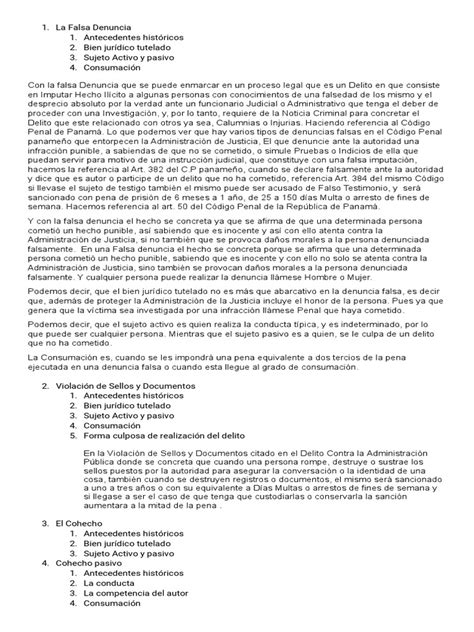 La Falsa Denuncia Penal Especial Pdf Derecho Penal Castigos