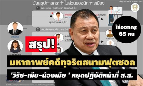 สรุป มหากาพย์คดีฟุตซอล วิรัช เมีย น้องเมีย หยุดปฏิบัติหน้าที่ ส ส ไล่ออก ครู 65 คน