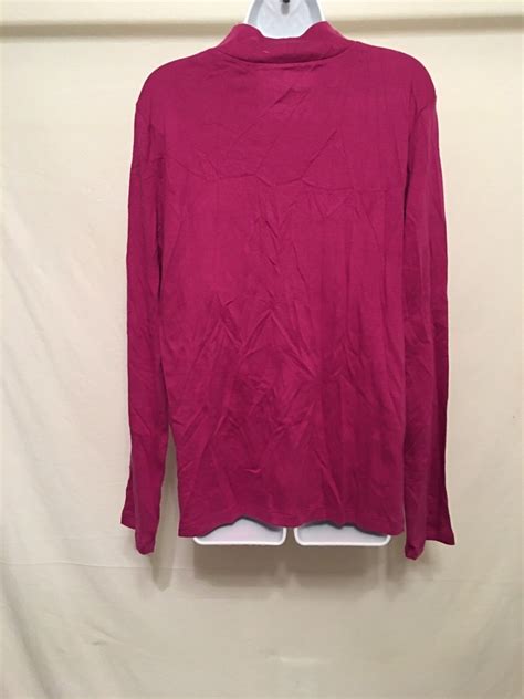 White Stag Womens Long Sleeve Turtle Neck Xl 16 18 Purple Ebay