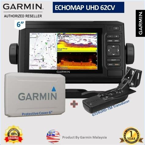 Garmin Echomap Uhd 62cv Chartplotter Marine Gps Map Gt 24uhd Tm Sonar Transducer Original