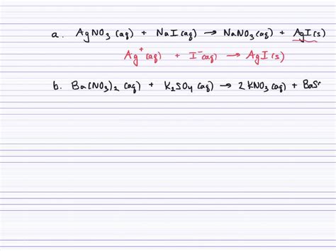 SOLVED Write The Molecular Equation And The Net Ionic Equation For Each