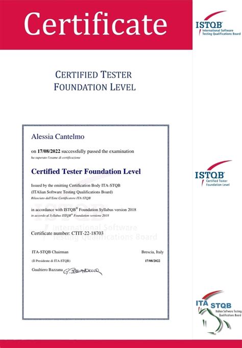Alessia Cantelmo On Linkedin Istqb Certified Tester Foundation Level