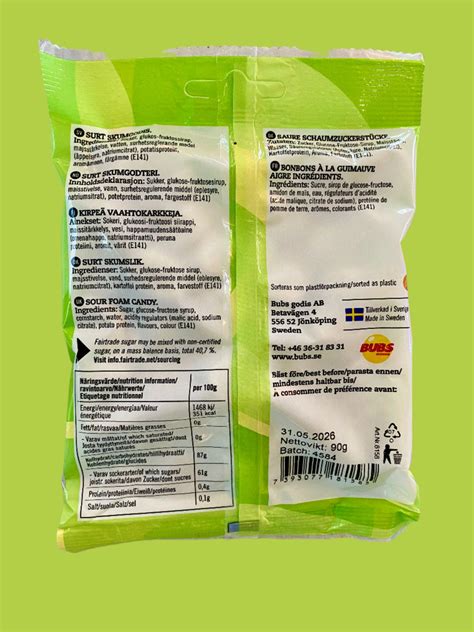 Bubs Sour Pear Ovals Packages Swedish Candy Nantasket Sweets By Swedes