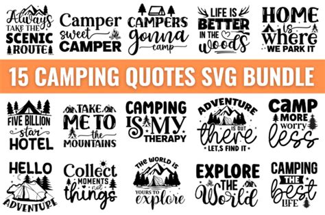 Camping Svg Bundlecamping Quotes Svg Graphic By Regulrcrative