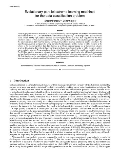 pdf evolutionary parallel extreme learning machines for the data