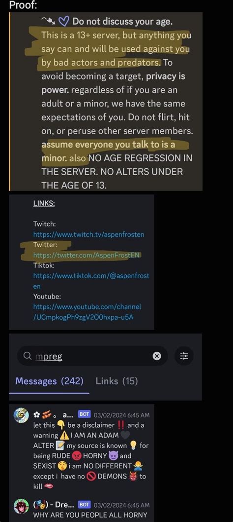 Every Discord Violation In Aspens Server Rsystemscringe