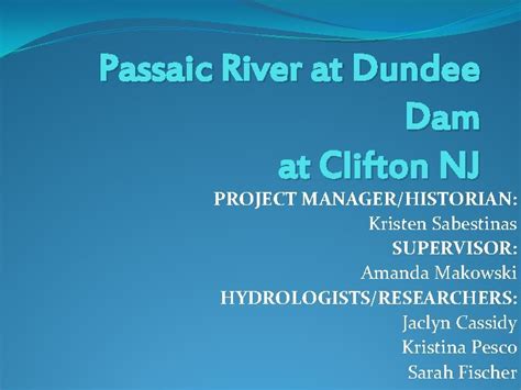 Passaic River At Dundee Dam At Clifton Nj