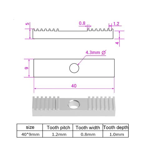 3d프린터 타이밍 벨트 알루미늄 기어 클램프 장착 블록 톱니 피치 2mm 고정 클립 3d 프린터 Cnc 티몬