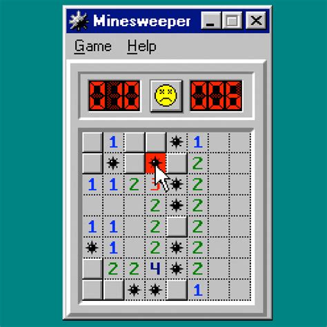 Old Computer Game Mine Sweeper With Smiley Face