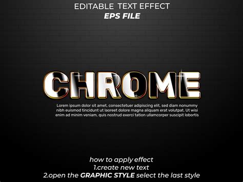 Chrome Text Effect Typography 3d Text Vector Template 25695325 Vector