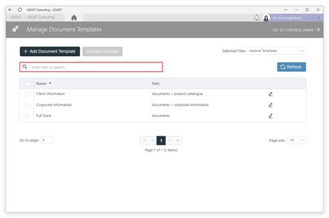 how do i activate an inactive document template lex247