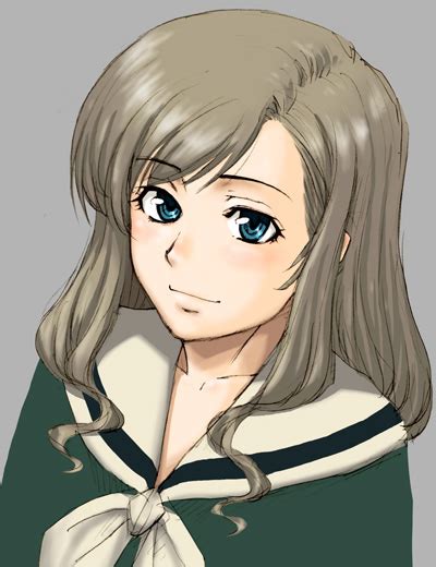 The Big Imageboard Tbib 1girl Blue Eyes Blush Brown Hair Clothed