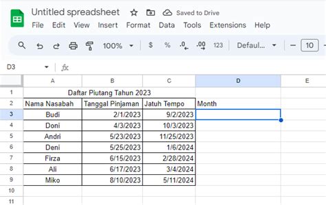 Rumus Fungsi Datedif Tutorial