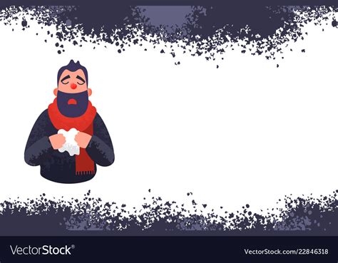 Cold Flu Banner Ill Virus Sick Concept Royalty Free Vector