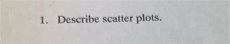 Solved 1 Describe Scatter Plots