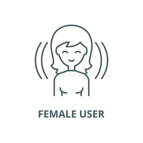 Female User Vector Line Icon Linear Concept Outline Sign Symbol Stock Vector Illustration