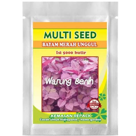 Isi 500 Butir Benih Bayam Merah Benih Repack Bibit Bayam Merah