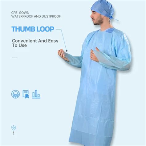Hospital Surgical Gown Disposable Plastic Waterproof Medical Isolation