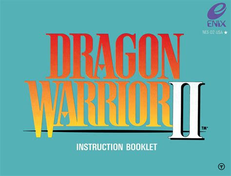 Dragon Warrior Ii Nes Manual Scans 600dpi Enix Free Download