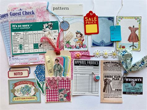 Vintage Sewing Ephemera Scrapbook Junk Journal Ephemera Kit Etsy
