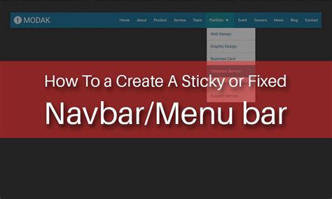 How To A Create Sticky Or Fixed Navbarmenu Bar Sanjay Web Designer