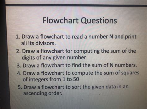 Solved Flowchart Project Questions Part Complete At Least Chegg