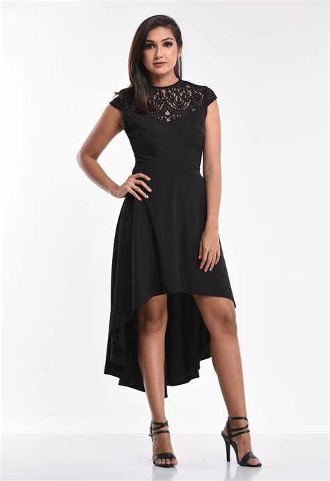 Lace Detailed Cocktail Dress Black Cherri
