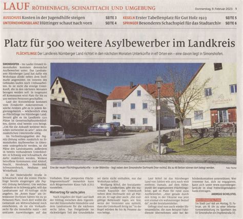 Infoveranstaltung Asylbewerber Im Dorf Am 13 2 23 SV Simonshofen 1964 EV