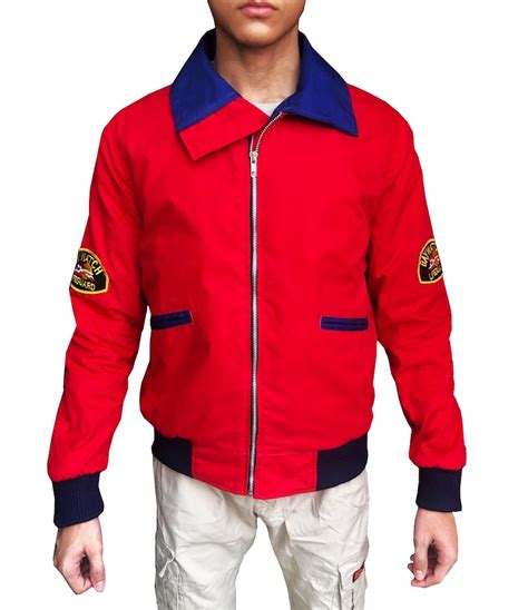 Mens Baywatch David Hasselhoff Lifeguard Beach Life Style Red Cotton Bomber Jacket Etsy Australia
