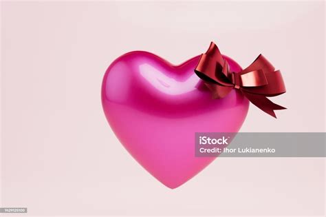 나는 너에게 내 마음을 줄 것이다 파스텔 배경에 빨간 선물 활이있는 심장 3d 렌더링 0명에 대한 스톡 사진 및 기타 이미지