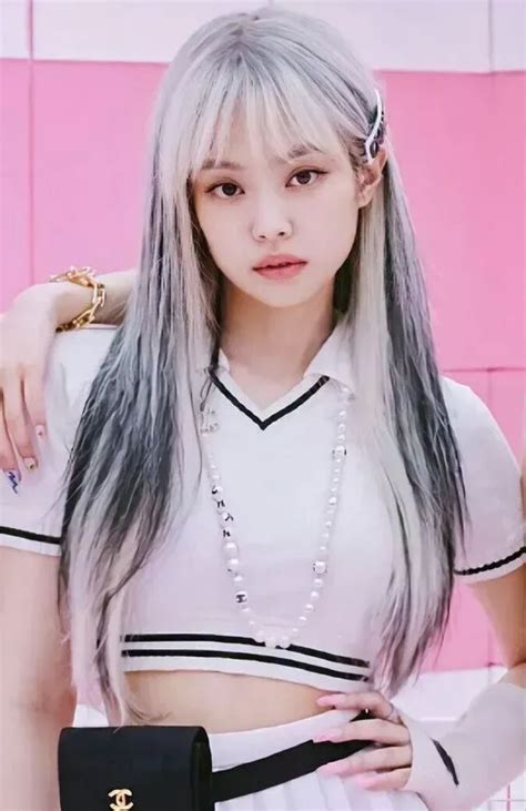 White Cropped Polo Shirt Jennie Blackpink Fashion Chingu