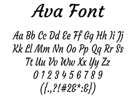 Ava Font Svg Handwritten Font Svg Cursive Font Svg Handwritten