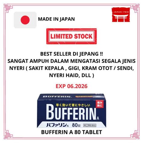 Jual Bufferin A Obat Sakit Kepala Isi 80 Tablet Di Seller Anes Medika