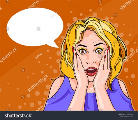 Vector Illustration Pop Art Surprised Blond Stock Vector Royalty Free