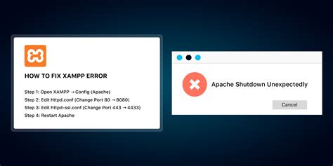 how to fix the xampp error “apache shutdown unexpectedly”