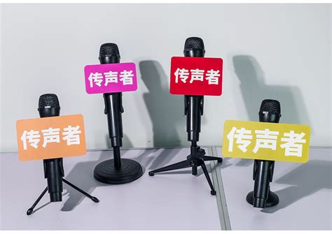 电视媒体小记者logo标牌采访主持话筒台标盒 麦克风麦牌 话筒台标 阿里巴巴