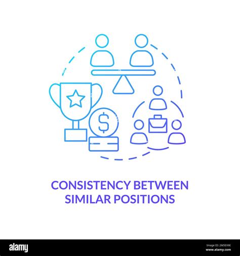 Consistency Between Similar Positions Blue Gradient Concept Icon Stock