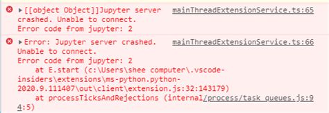 Jupyter Server Crashed Unable To Connect Error Code From Jupyter 2