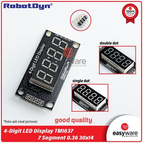 Jual Robotdyn Tm1637 4 Digit Led Display Tube 7 Segment 036 4 Digit