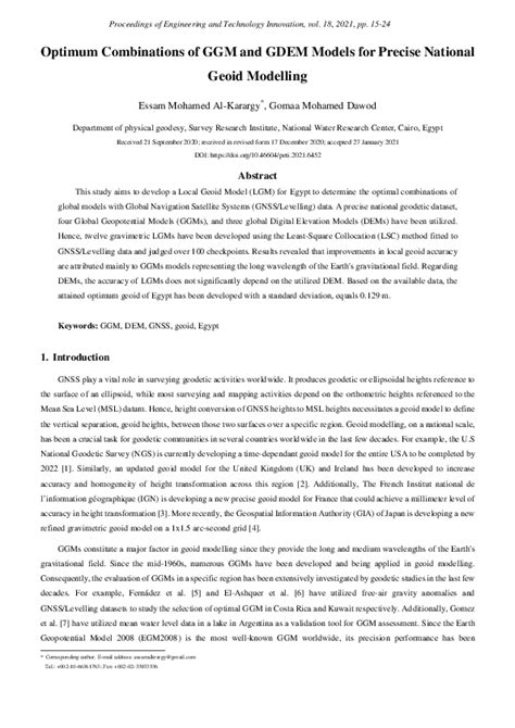 Pdf Optimum Combinations Of Ggm And Gdem Models For Precise National