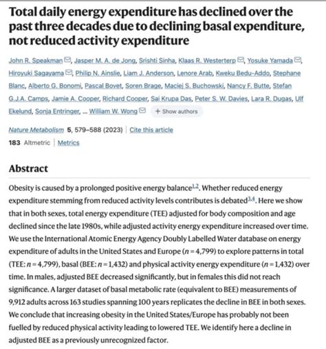 Muhammad Hamid On Linkedin New Paper On Obesity Our Metabolism Has