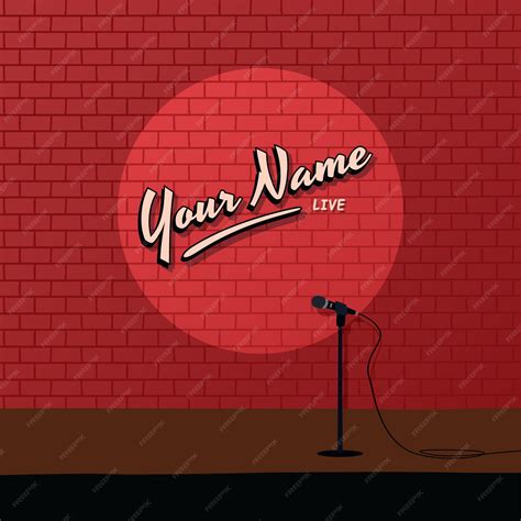 Premium Vector Red Brick Stand Up Comedy Cartoon Theme Vector
