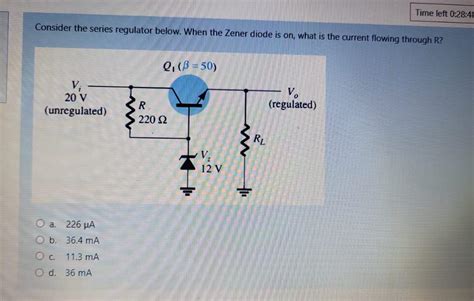 Solved Consider the series regulator below. When the Zener | Chegg.com