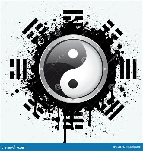 Yin Yang Ilustração Do Vetor Ilustração De Respingo Elegante 9636317