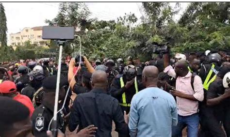 Gunshot Rocks Ndc Demo In Kumasi Dailyguide Network