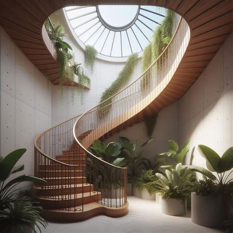 premium photo a spiral staircase is shown with a spiral staircase and