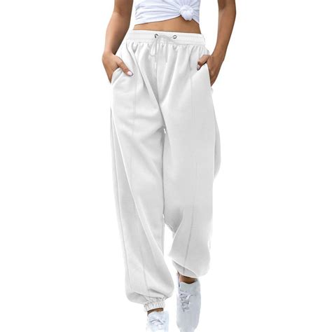 Kovlvoll Womens Sweatpants High Waisted Baggy Sweatpants Fleece Cinch