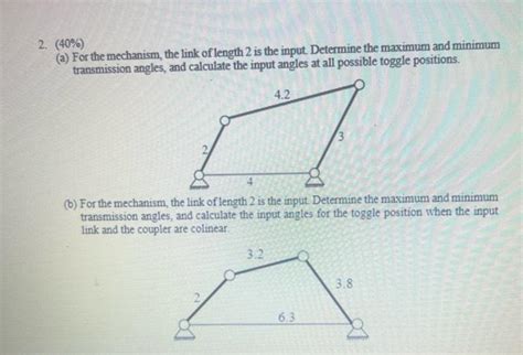 Solved 40 A For The Mechanism The Link Of